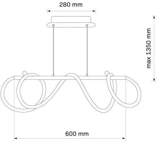 LED Lustr na lanku EMMA LED/38W/230V zlatá