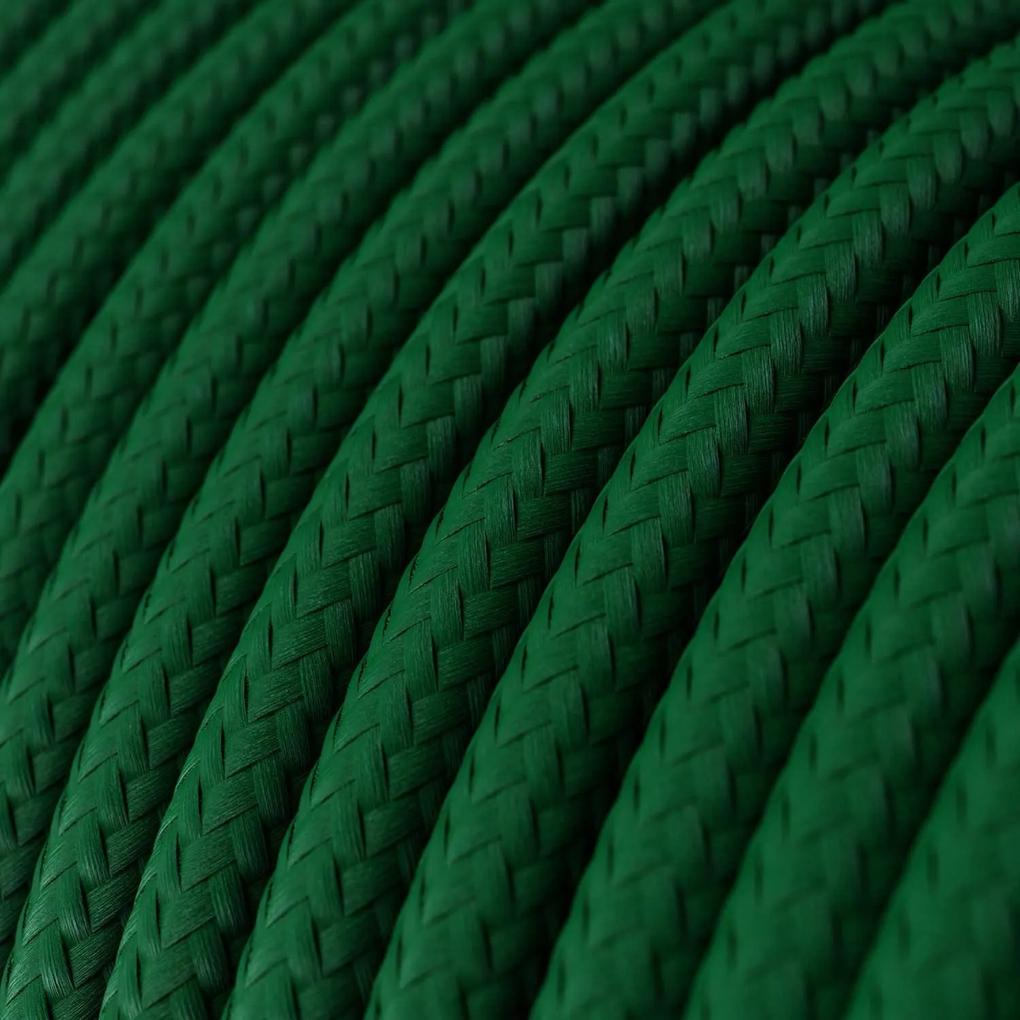 creative cables Závěsná lampa s textilním kabelem a barevnými detaily z porcelánu Barva: Zelená
