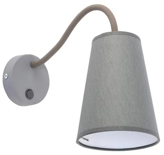 TK LIGHTING Nástěnné bodové svítidlo - WIRE 2446, 230V/15W/1xE27, šedá/bílá