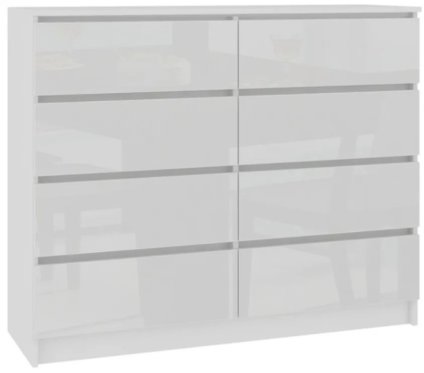 Komoda K120 8SZ, bílá, 120x99x40