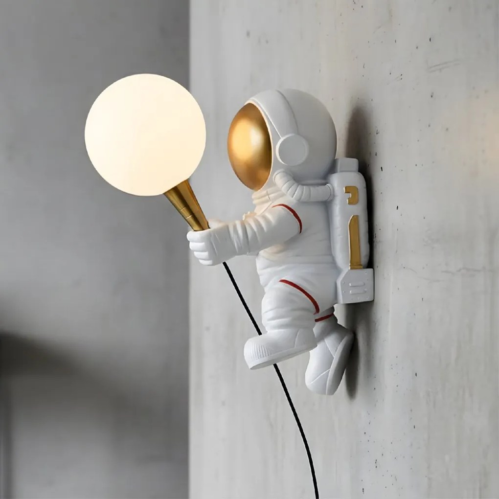 Toolight Moderní nástěnné LED osvětlení D39 Kosmonaut APP1804-1W bílé/zlaté