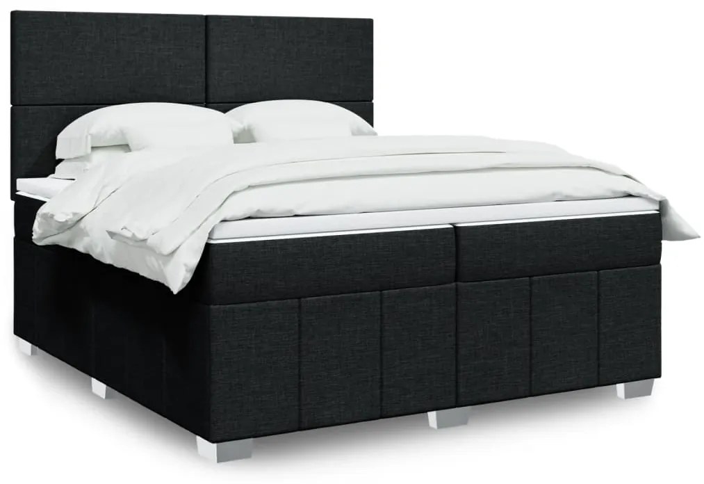 Box spring postel s matrací černá 200x200 cm textil 3291770
