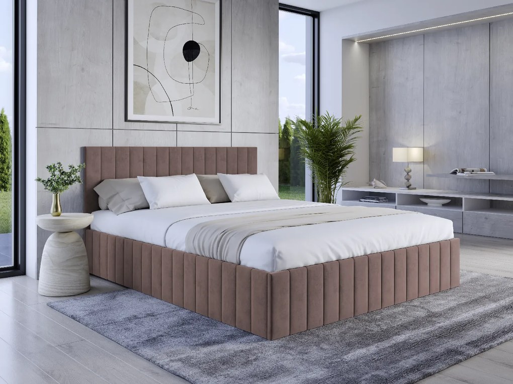 Eka Čalouněná postel LINDA 180x200 cm Barva látky Trinity: Tmavě šedá (Trinity 2315)