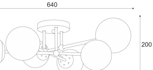 Přisazený lustr MALENA 6xE14/5W/230V matný chrom/kouřová
