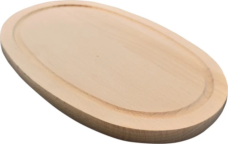 AMADEA Dřevěné servírovací prkénko - podnos ovál, masivní dřevo, 23 cm