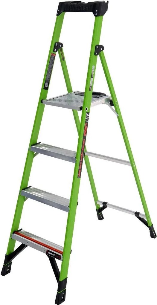 Little Giant MightyLite – lehké sklolaminátové schůdky s plošinou, M4–M8 Model: 6, počet schodů/výška plošiny: 4 / 114 cm