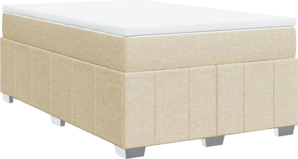 Box spring postel s matrací krémová 120x190 cm textil 3285461