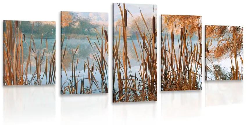 5-dílný obraz řeka uprostřed podzimní přírody Varianta: 100x50