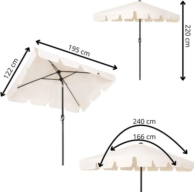 Zahradní slunečník 230 cm, krémový SPRINGOS PALMA GU0039