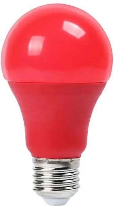 V-TAC SMD LED žárovka A60 červená 9W/230V/E27/RED/270Lm/200°/A+