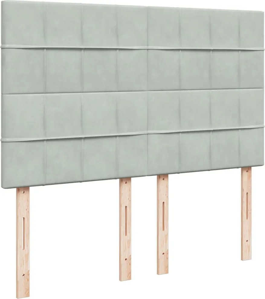 Box spring postel s matrací světle šedá 140x200 cm samet 3293230