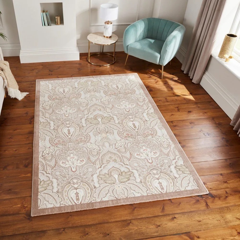 Krémový koberec 120x170 cm Damask Bronze – Think Rugs