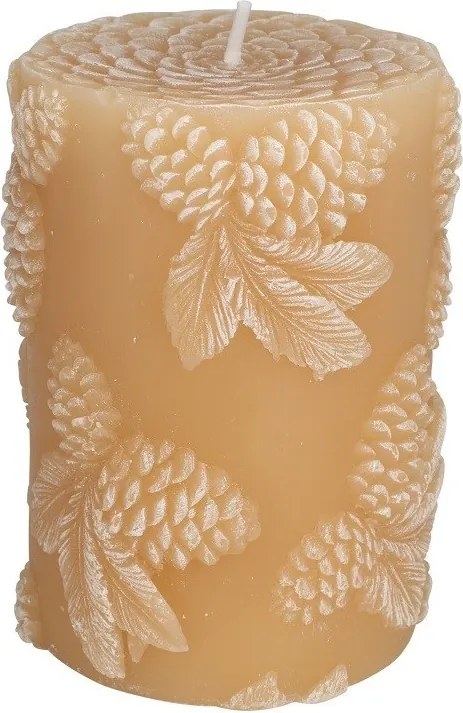 Podzimní svíčka Pinecone ve světle hnědé barvě 9 cm