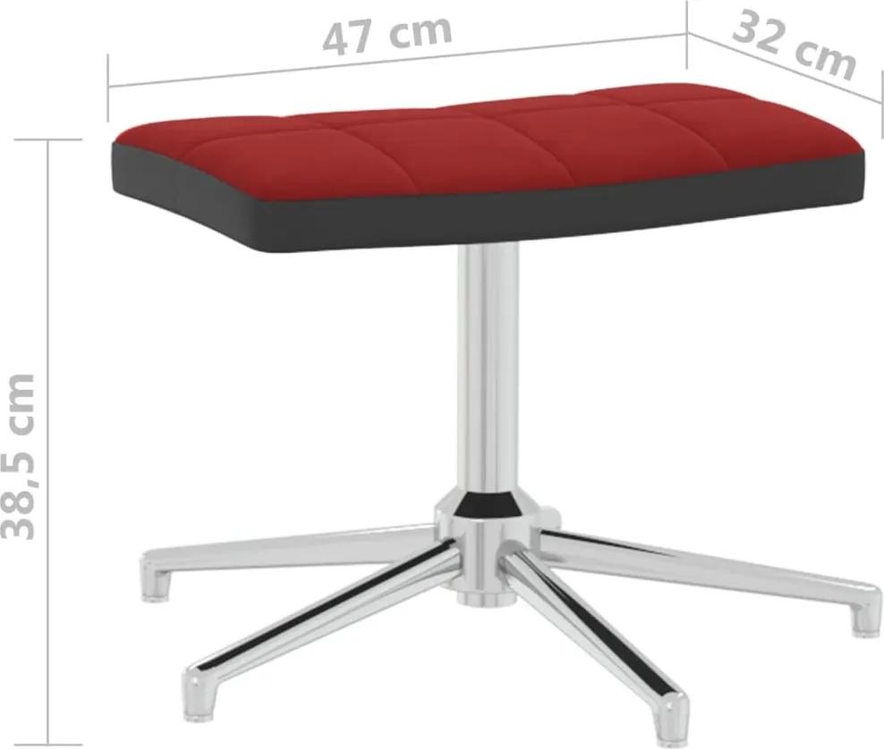 vidaXL Relaxační křeslo se stoličkou samet a PVC [327869] Barva: Růžová