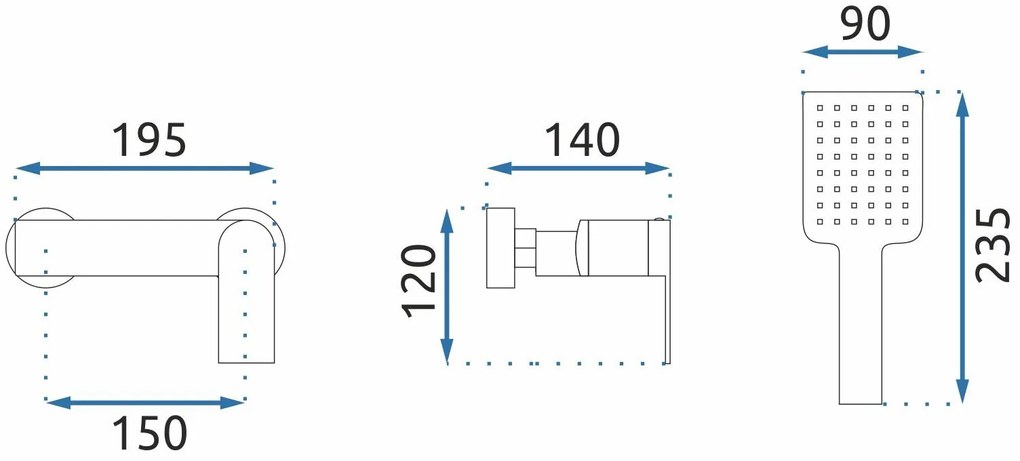 Nástěnná sprchová baterie REA STORM černá mat