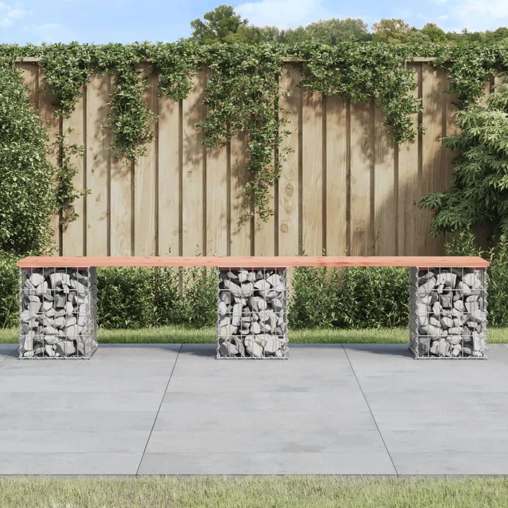 vidaXL Zahradní lavice gabionový design 203x31x42 cm masivní douglaska