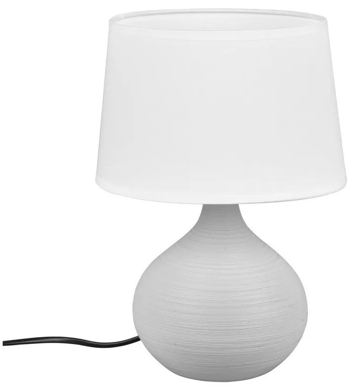 Bílo-hnědá stolní lampa z keramiky a tkaniny Reality Martin, výška 29 cm