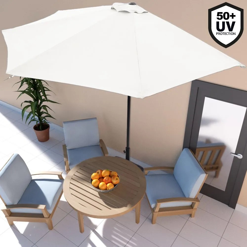 Půlkruhový slunečník béžový průměr 270 cm 104163