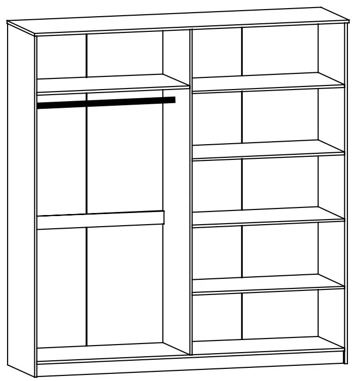 Casarredo Šatní skříň 4D MARKOS dub sonoma/bílá/zrcadlo