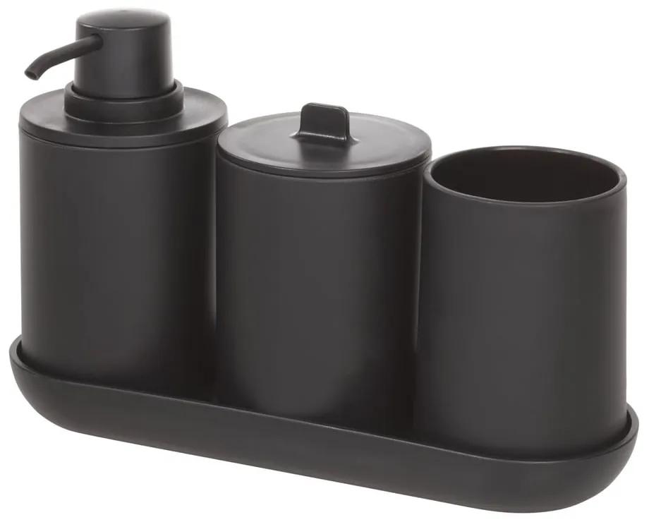 Černá plastová sada doplňků do koupelny Cade – iDesign