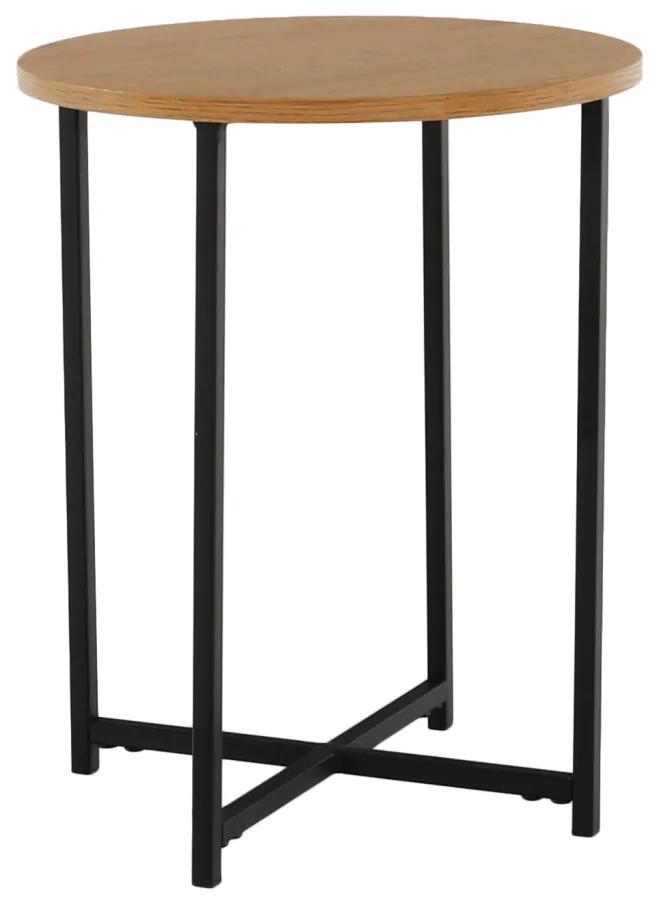 Příruční stolek, dub/černý kov, IMSAR