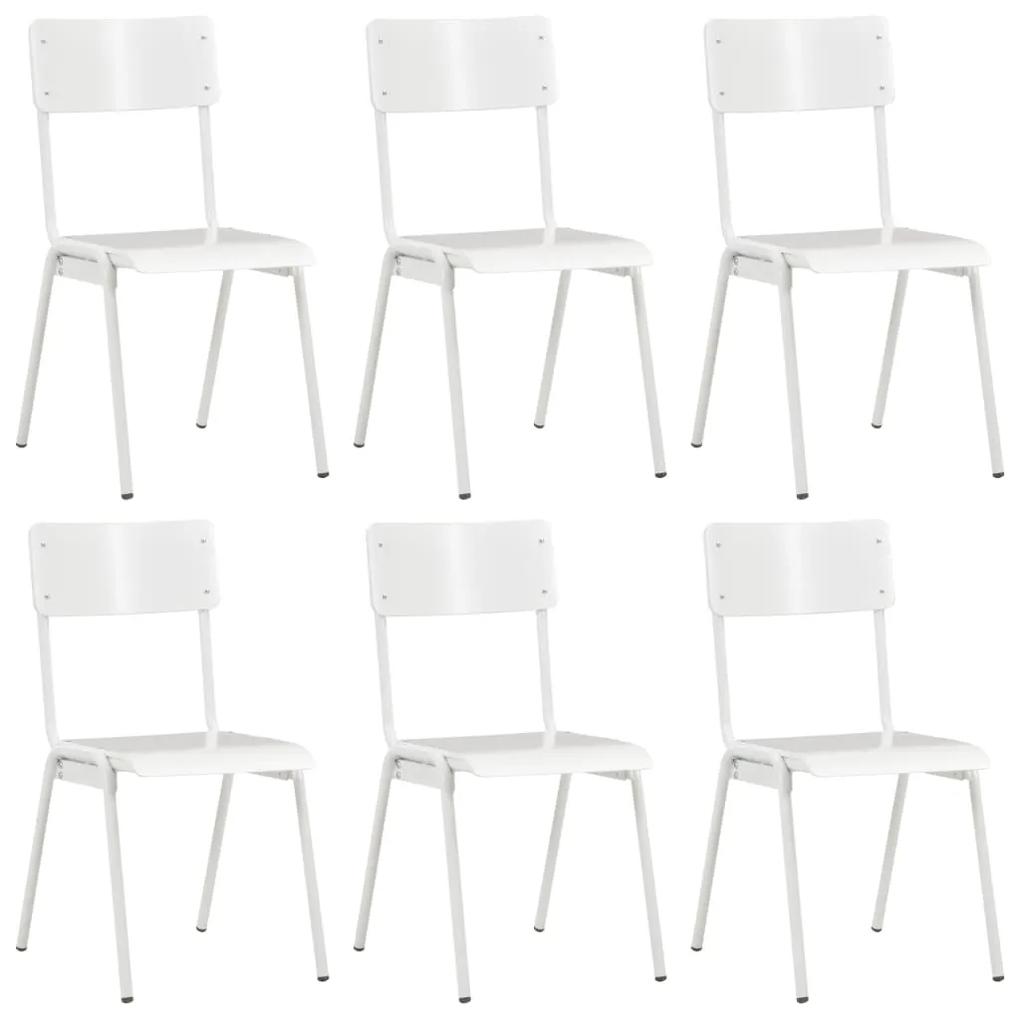 278799 vidaXL Jídelní židle 6 ks bílé překližka | BIANO