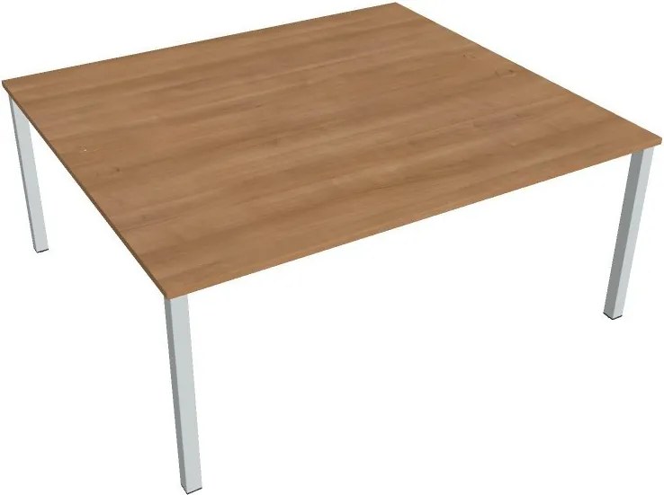 Kancelářský pracovní stůl Hobis USD 1800, deskaakát, bílá RAL 9016