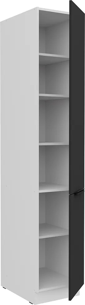 ARIA bc | vysoká skříňka 40 DK-210 2F potravinová s policemi | 40 cm | ANTI FINGERPRINT povrch | bílá/černá