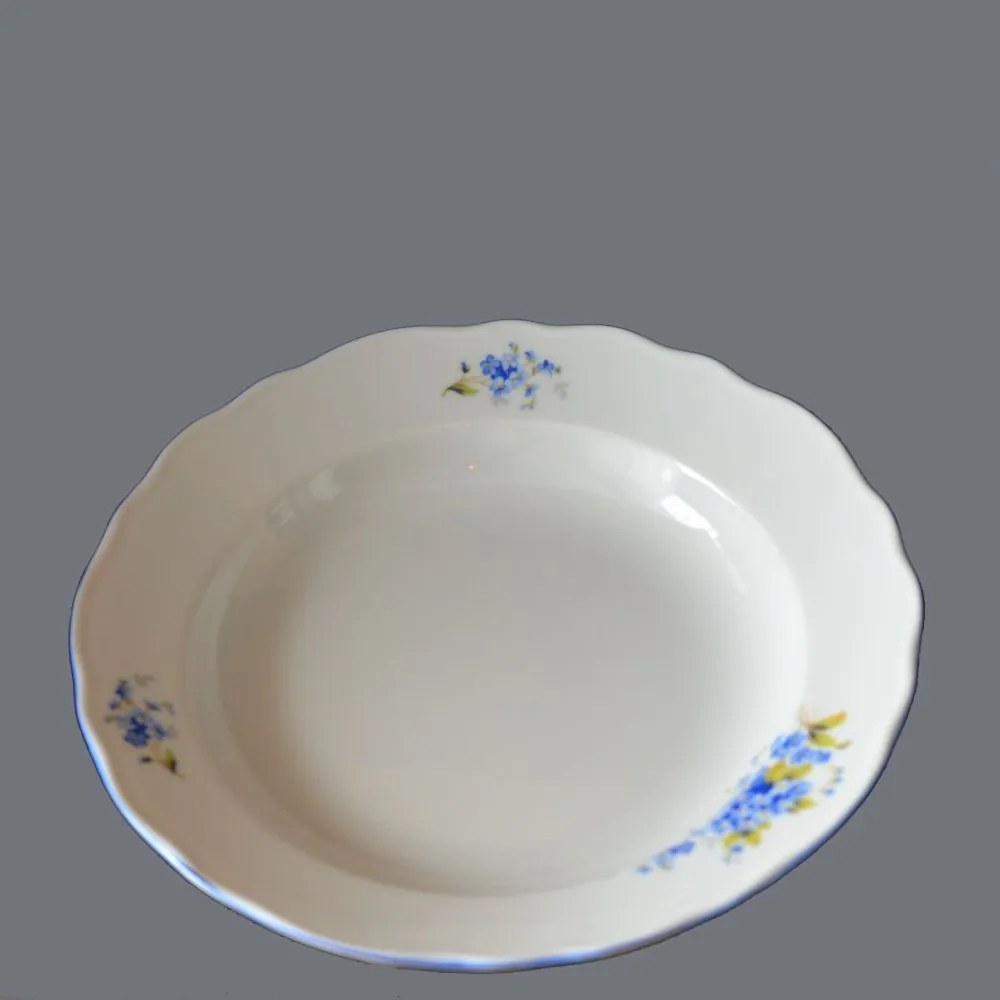 talíř pomněnky  hluboký 24 cm modrá linka originální porcelán Dubí 1.jakost 10002-15471-c