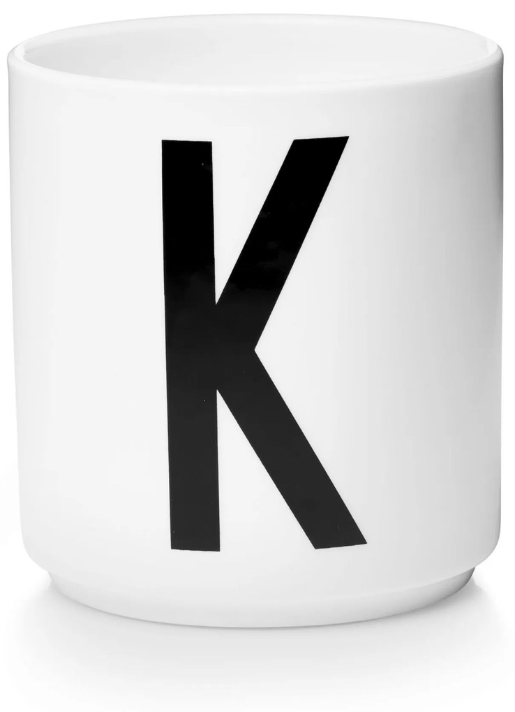 DESIGN LETTERS Porcelánový hrneček/dózička Letters 300 ml K, černá barva, bílá barva, porcelán