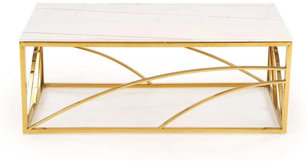 Konferenční stolek Un 3 (bílý mramor + zlatá). 1092468