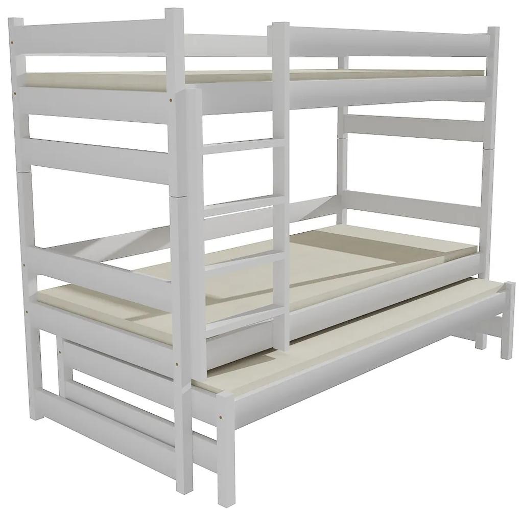 Patrová postel s výsuvnou přistýlkou PPV 018 80 x 200 cm- bílá