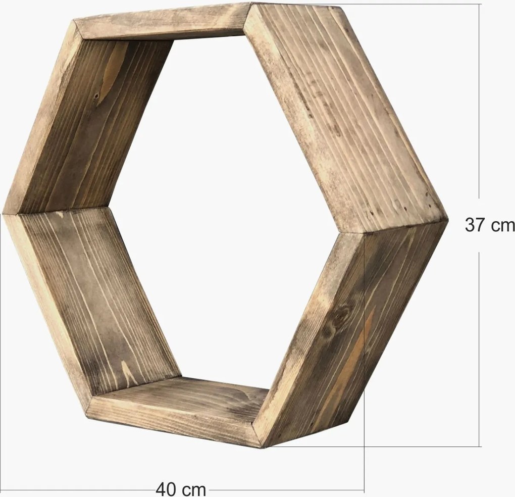 Sada 6 ks nástěnných poliček RAF 37x40 cm ořech