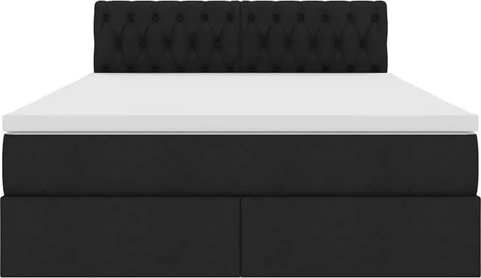 Postel s úložným prostorem a matrací Černá 140 x 190 cm Samet 3370571