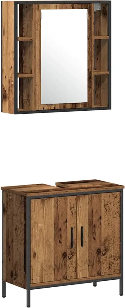 Sada koupelnového nábytku 3 ks Hnědá 33 x 33 x 120,5 cm 3332559