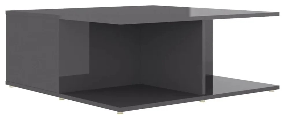Konferenční stolek vysoký lesk šedý 80 x 80 x 31 cm dřevotříska - Default Title