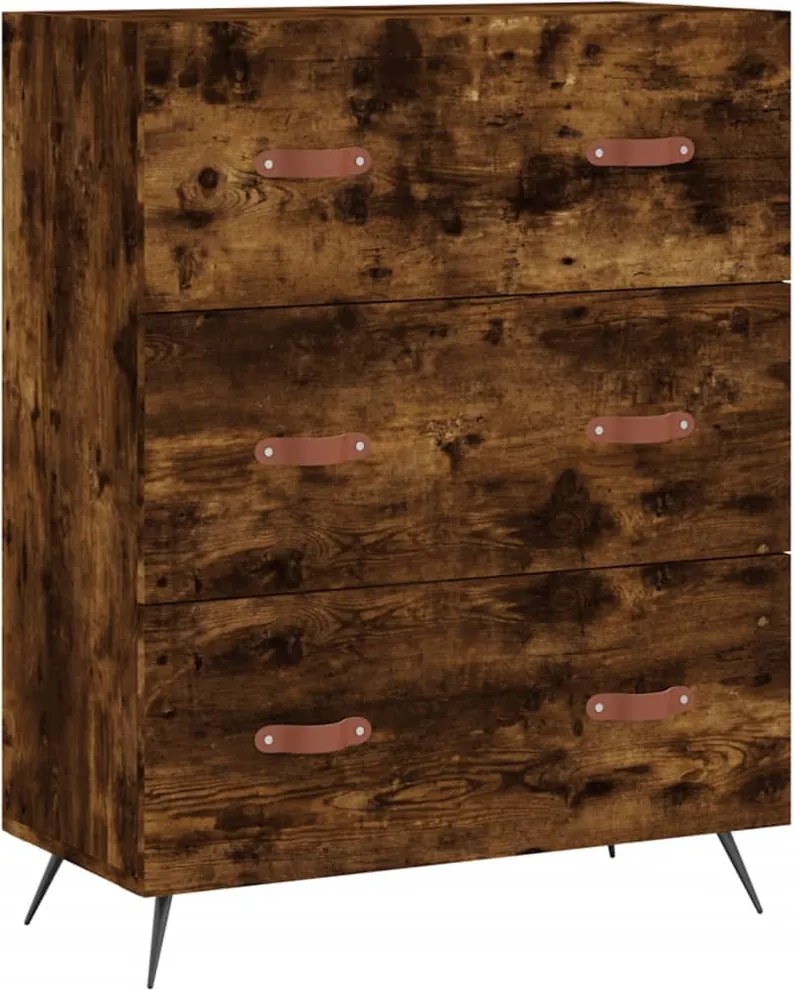 Skříň highboard kouřový dub 69,5 x 34 x 180 cm kompozitní dřevo 3198382