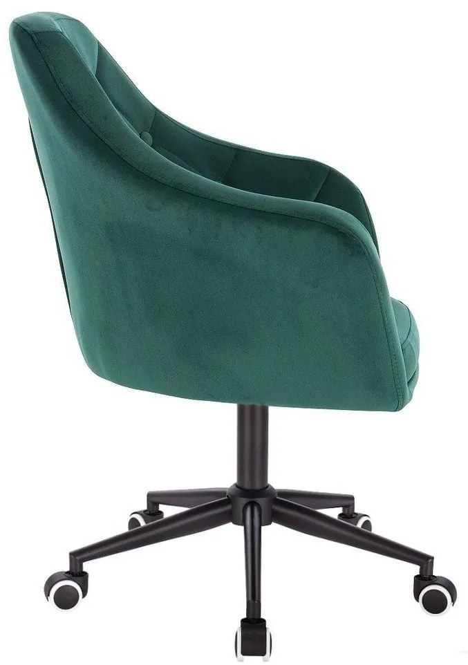 LuxuryForm DESIGN Otočné křeslo ANDORA VELUR na černé podstavě s kolečky - zelené
