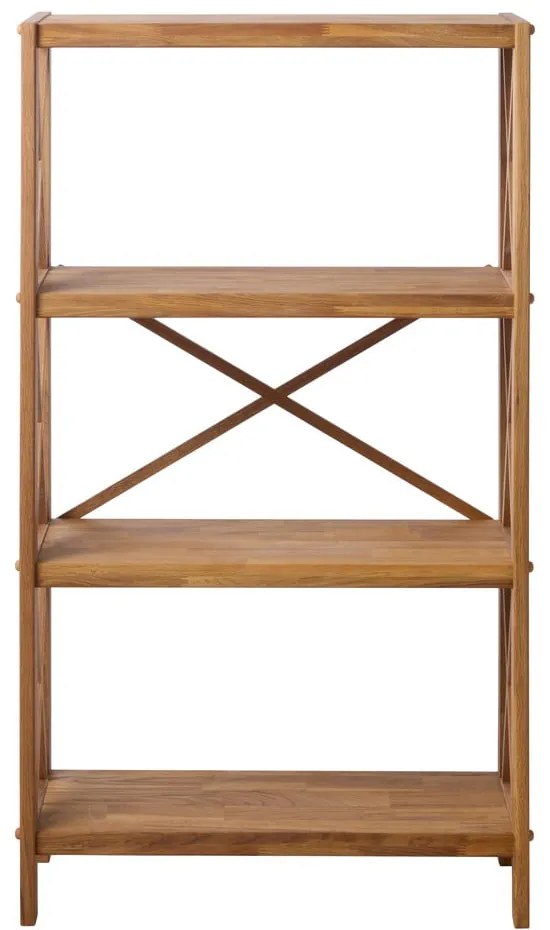 Regál z dubového dřeva v přírodní barvě 70x124 cm X-Shelf – Unique Furniture