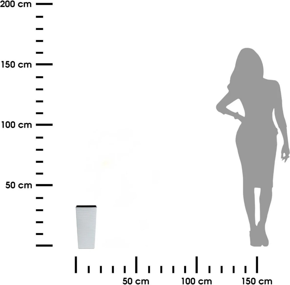 PLASTOVÝ KVĚTINÁČ PORTO RIFLO 36X19X19 CM BÍLÁ