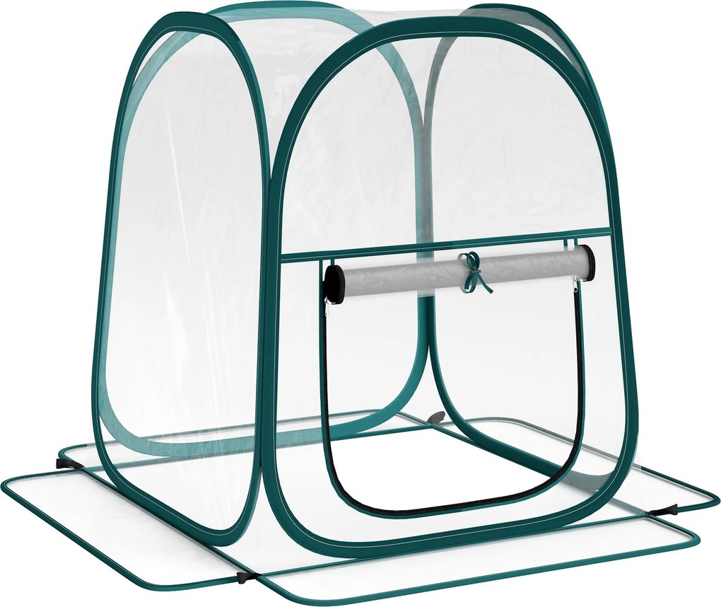 Outsunny Mini Zahradní Skleník, Mini Transparentní PVC Pop-Up Skleník, Zimní Stan pro Vnitřní nebo Venkovní Použití, pro Zeleninu, Rostliny, Květiny,