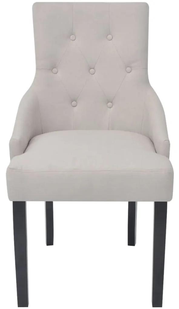 Jídelní židle 6 ks krémově šedé textil - Default Title