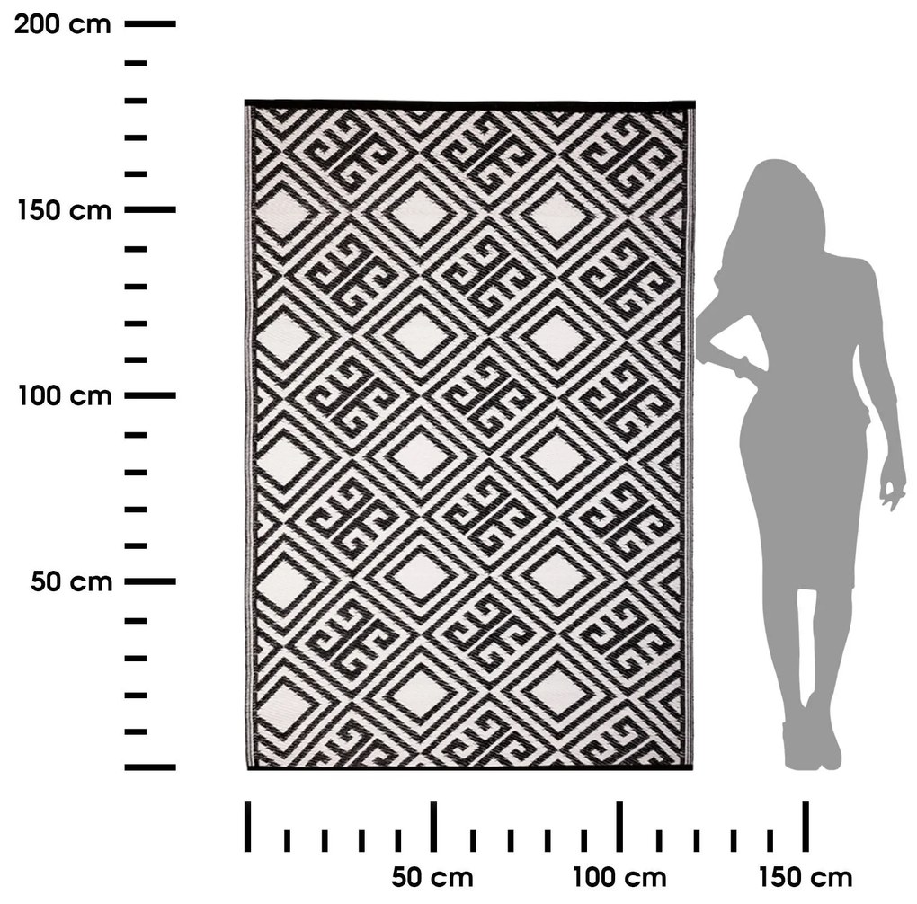 Koberec Heidi, 122x180 cm, bílá/černá