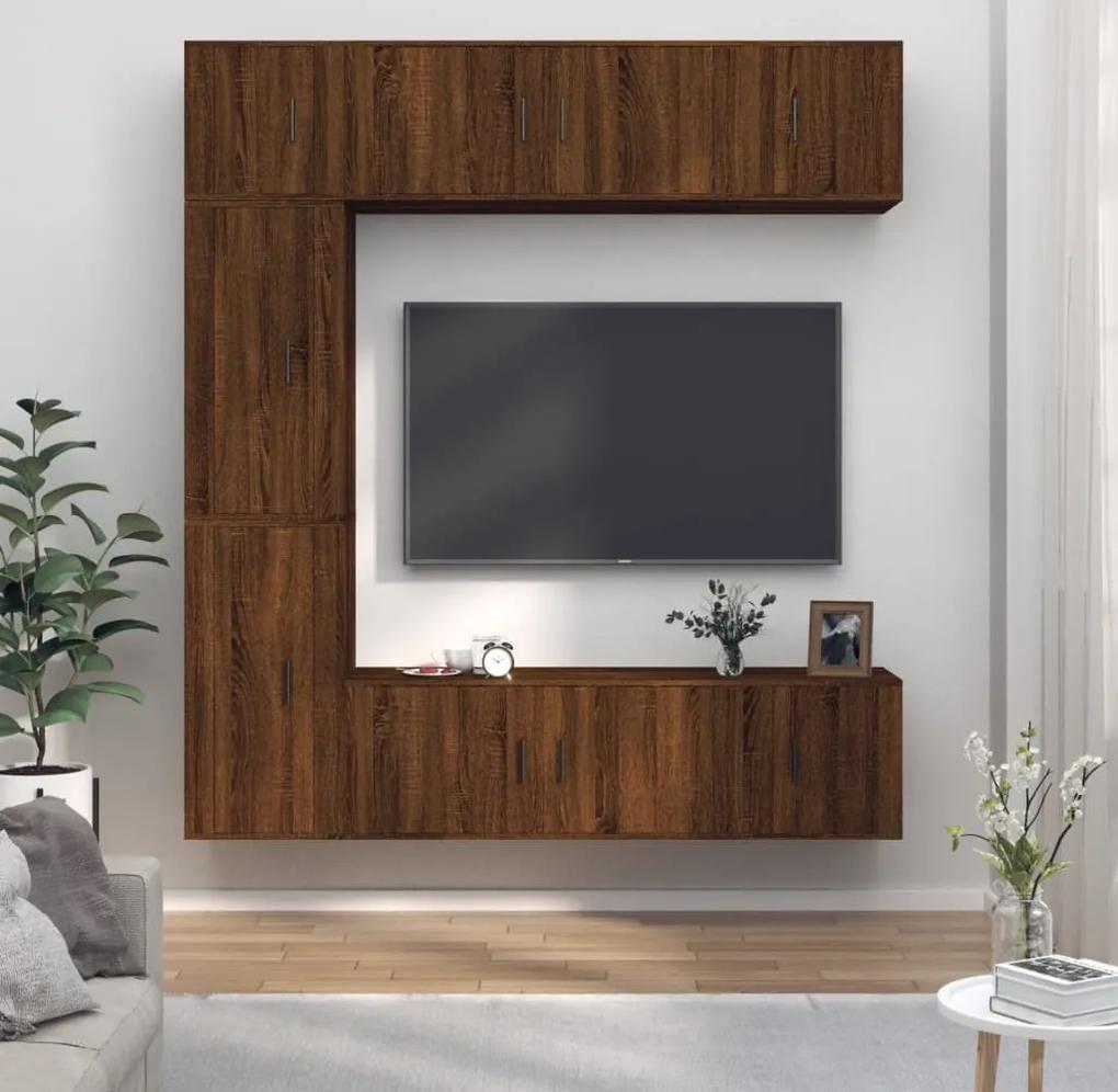 vidaXL 7dílný set TV skříněk kompozitní dřevo [3188648] Barva: bílá s vysokým leskem
