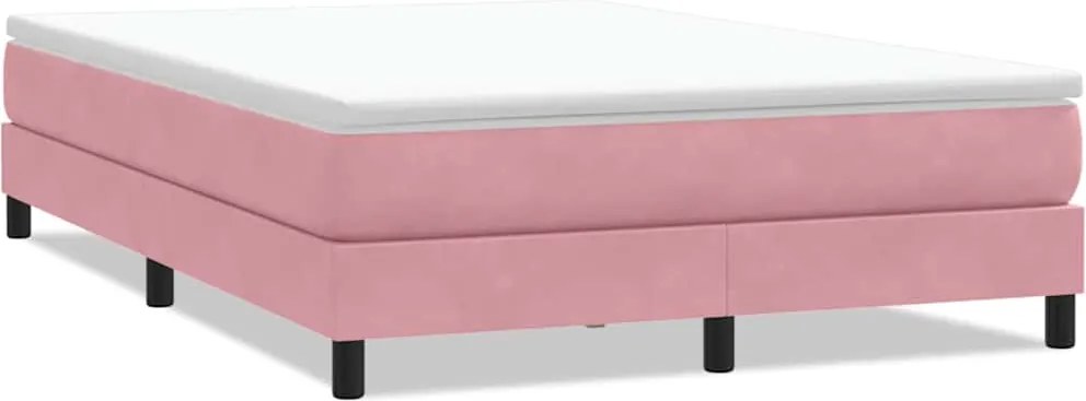 Postel Box Spring bez matrace růžová 140x220 cm samet 3315878