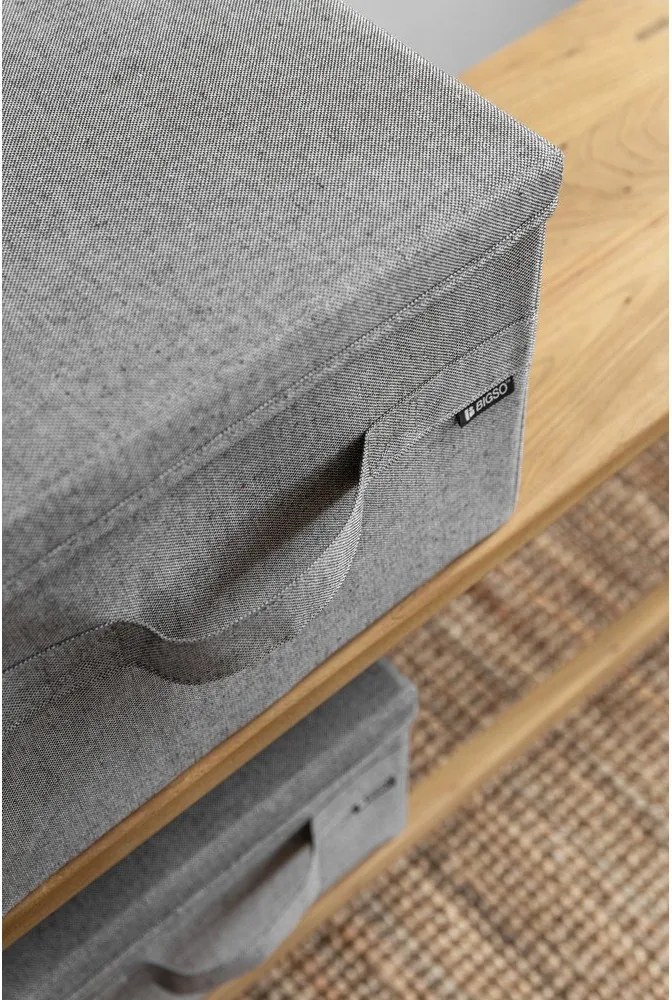 Šedý látkový úložný box s víkem 31x41x22 cm Soft Storage Medium – Bigso