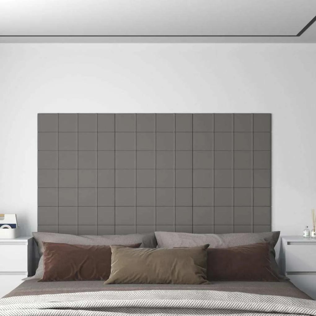 vidaXL Nástěnné panely 12 ks 60 x 15 cm textil 1,08 m² [344056] Barva: Tmavě šedá