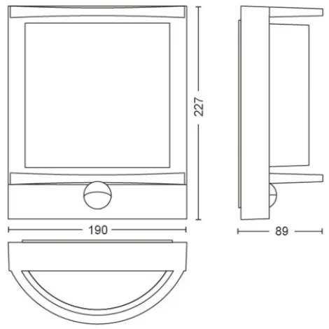 LED venkovní nástěnné svítidlo Philips Samondra 17392/93/P0 12W 1200lm 2700K teplá bílá, s pohybovým čidlem