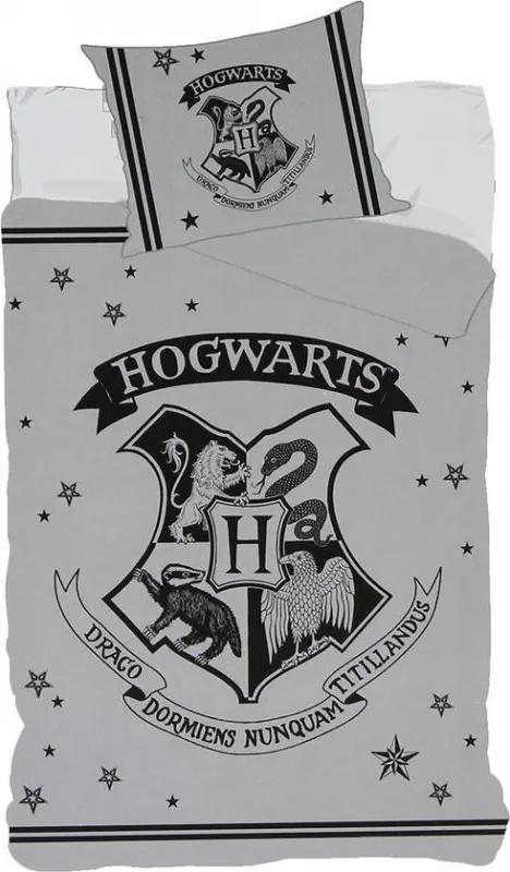 Bavlněné ložní povlečení Harry Potter - šedé - 100% bavlna - 70 x 90 cm +  140 x 200 cm | BIANO