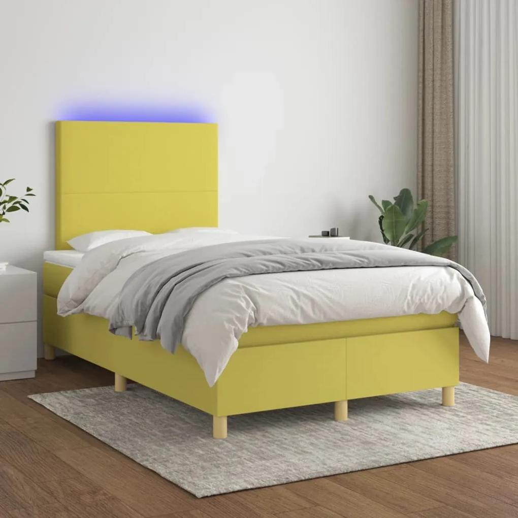 vidaXL Box spring postel s matrací a LED 120 x 200 cm textil [3135262] Barva: Černá